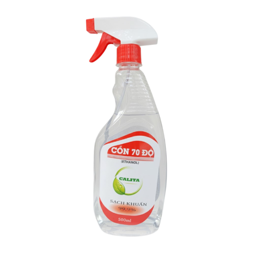 Cồn 70 độ xịt khuẩn Carlita, chai 500ml – Có vòi xịt – Caroline
